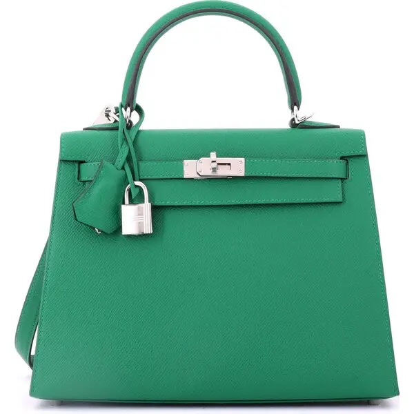 Hermès Kelly Handbag Green Epsom 25