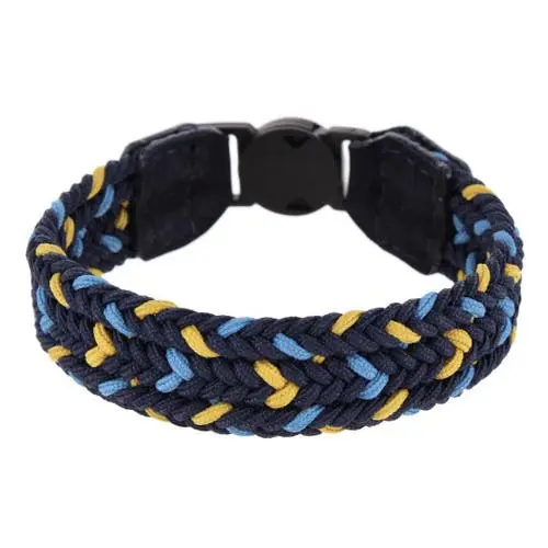 Trafalgar Rayden Braided Golf Bracelet - Navy/ Light Blue/ And Yellow
