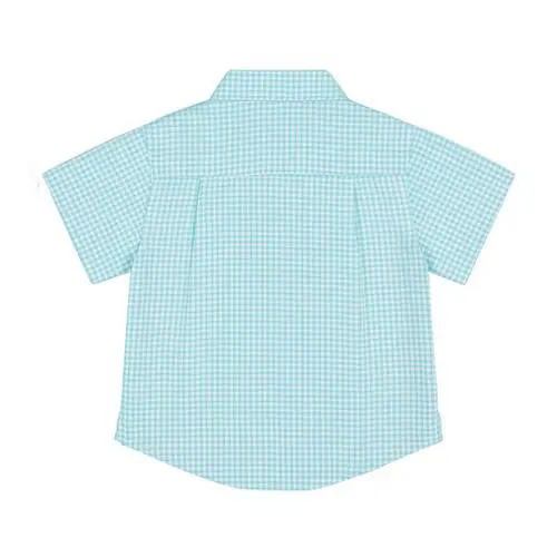 FLORENCE EISEMAN Gingham Linen Look Camp Shirt
