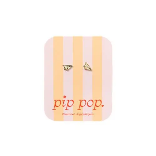 PIP POP Paper Airplane Stud Earrings