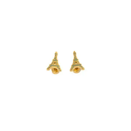 PIP POP Eiffel Tower Stud Earrings - Gold