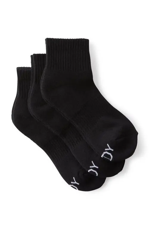 Cotton:on Active Quarter Crew Sock 3-pack - Black