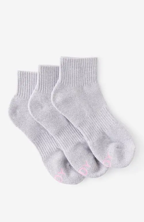 Cotton:on Active Quarter Crew Socks 3-pack - Grey Marle