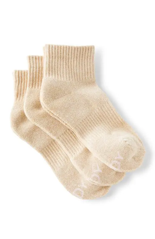 Cotton:on Active Quarter Crew Sock 3-pack - Oatmeal