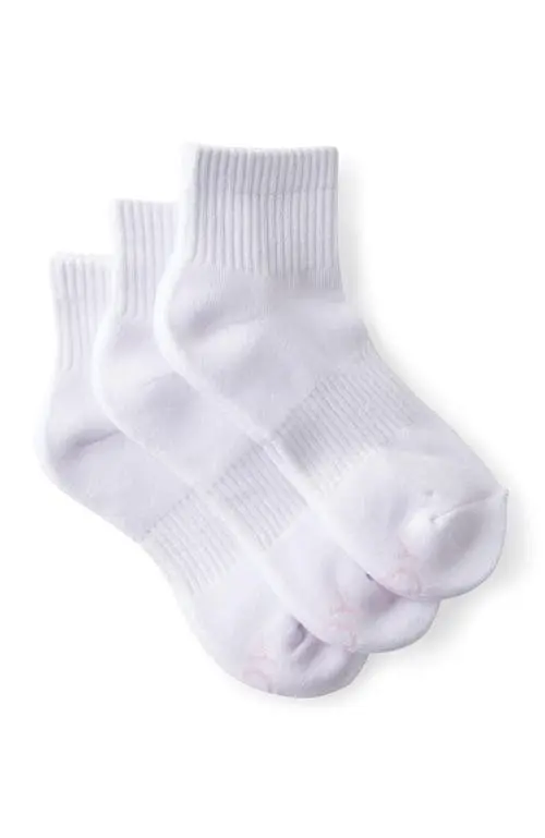 Cotton:on Active Quarter Crew Sock 3-pack - White Solid