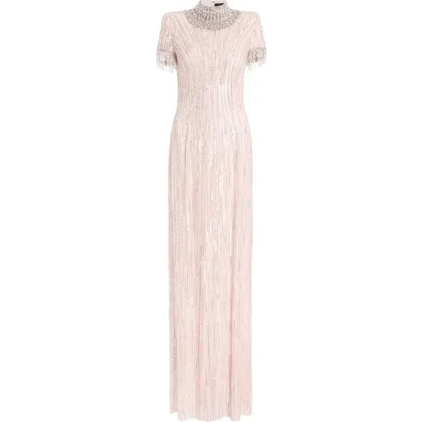 Jenny Packham Madeleine Beaded Maxi Gown - Fox Coral