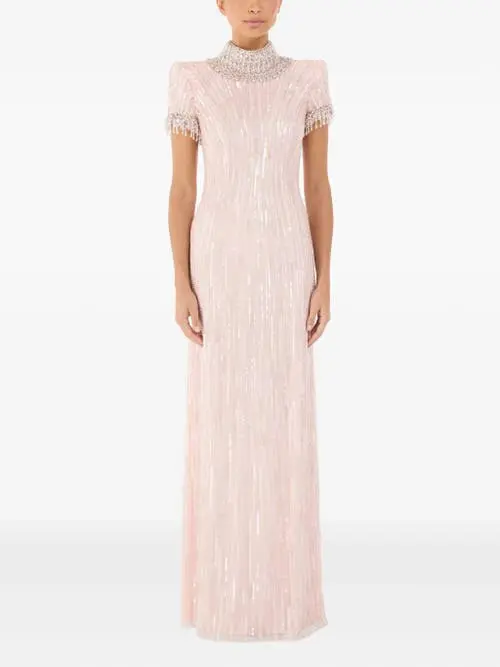Jenny Packham Madeleine Beaded Maxi Gown - Fox Coral