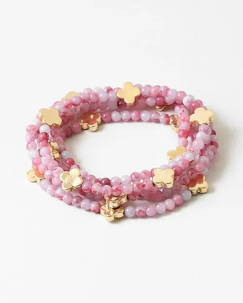 ERIN MCDERMOTT JEWELRY Beaded Bracelet Stack - Pink