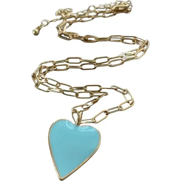 ERIN MCDERMOTT JEWELRY Carolina Heart Pendant Necklace - Blue