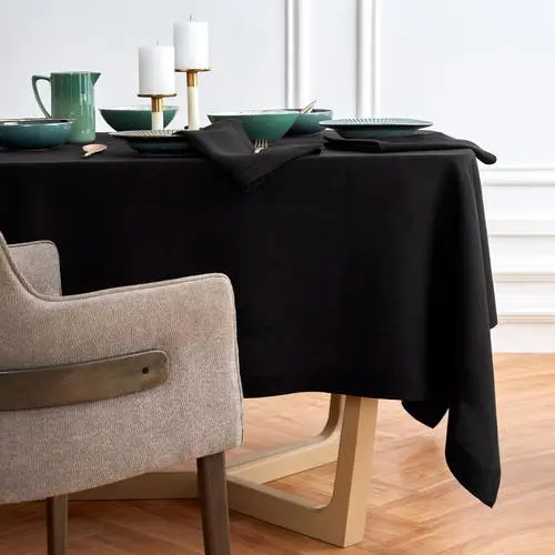 SOLINO HOME Linen Tableclothsonoma - Black