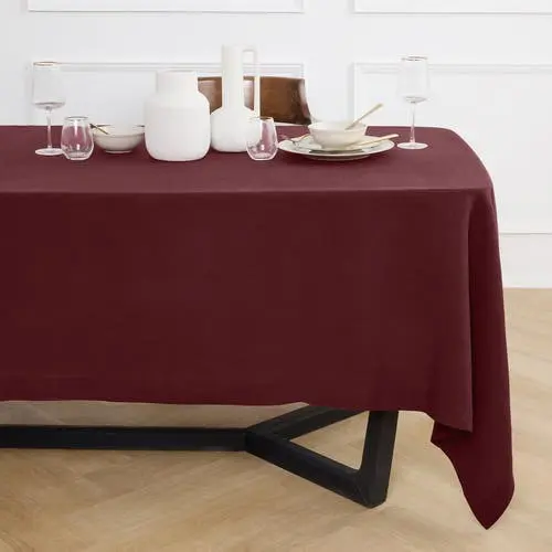 SOLINO HOME Linen Tableclothsonoma - Burgundy