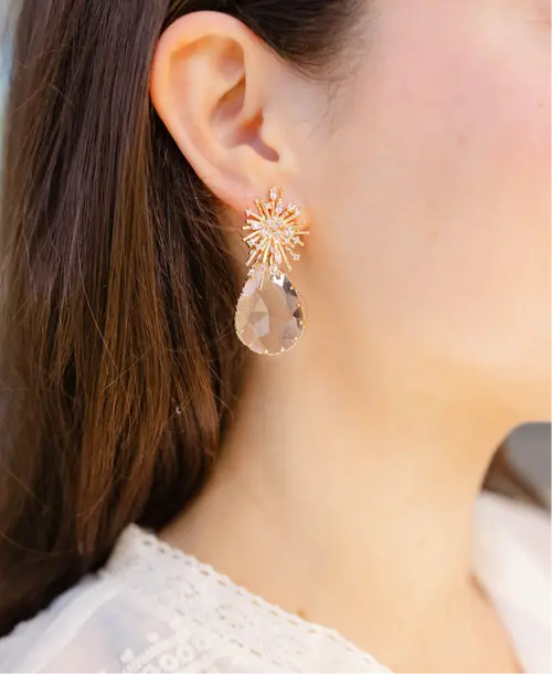 ERIN MCDERMOTT JEWELRY Champagne Quartz Drop Earrings