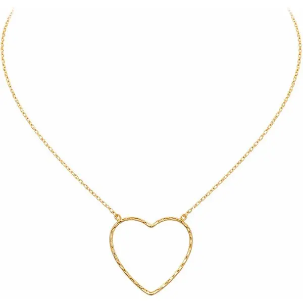 ERIN MCDERMOTT JEWELRY Open Heart Pendant Necklace - Gold