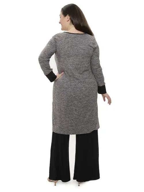 24SEVEN COMFORT APPAREL Two Tone Top And Pant Set - Black