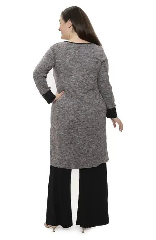 24SEVEN COMFORT APPAREL Two Tone Top And Pant Set - Black