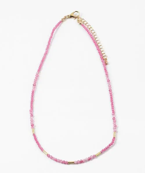 ERIN MCDERMOTT JEWELRY Beaded Necklace With Gold Accents - Pink