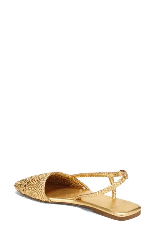 Franco Sarto Ilona Woven Slingback Flats - Ocra Gold