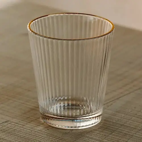 HOUSE OF REVELRY The Ridged Tumbler Set Of Four - Gold Rim