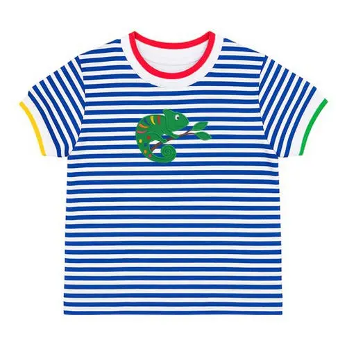 FLORENCE EISEMAN Stripe Knit Tshirt With Lizard