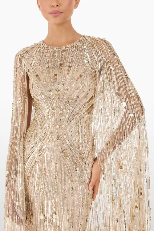 Jenny Packham Elio Sequin-embellished Maxi Gown - Illusion