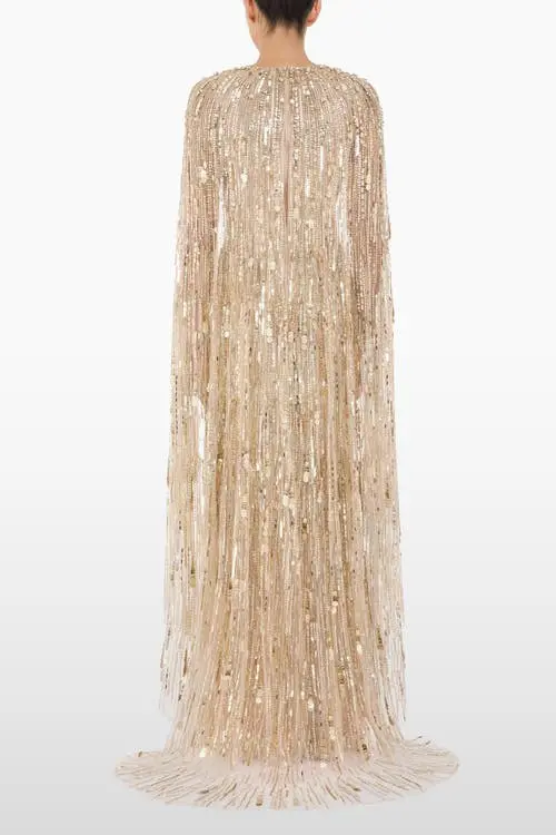 Jenny Packham Elio Sequin-embellished Maxi Gown - Illusion
