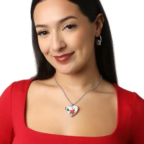 PEANUTS Snoopy Heart Locket Pendant Necklace