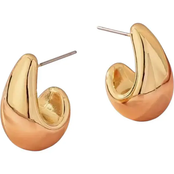 ERIN MCDERMOTT JEWELRY Gold Puffy Teardrop Earrings - Metallic Gold