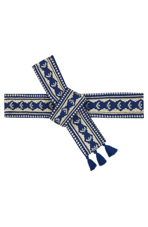 MER ST. BARTH Galaxy Embroidered Belt - Blue