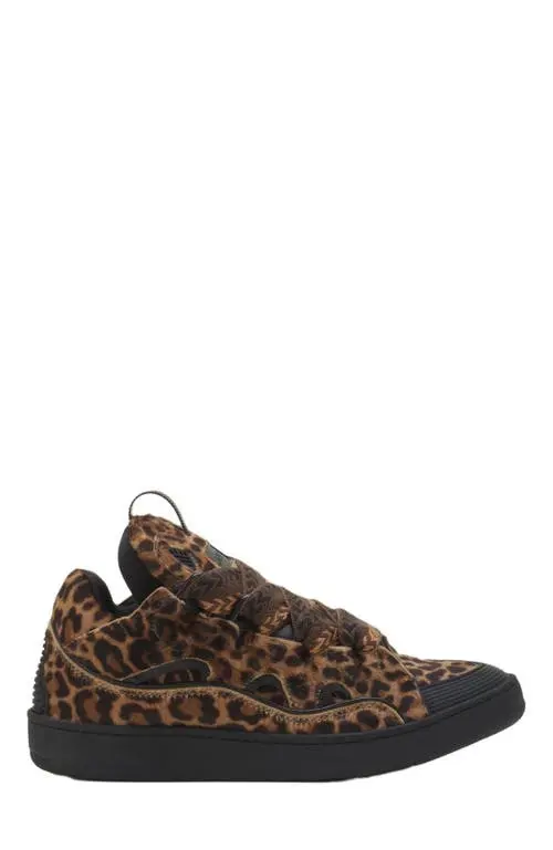 LANVIN Curb Leopard-print Pony Sneakers