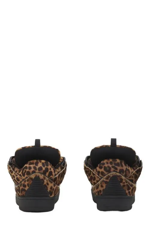 LANVIN Curb Leopard-print Pony Sneakers