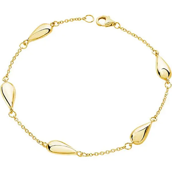 LUCY QUARTERMAINE Station Tear Drop Bracelet - Gold Vermeil