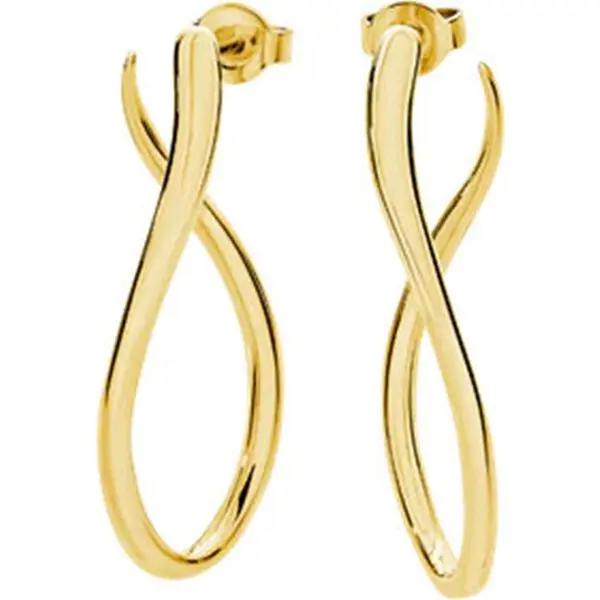 LUCY QUARTERMAINE Drop Hoop Earrings - Gold Vermeil