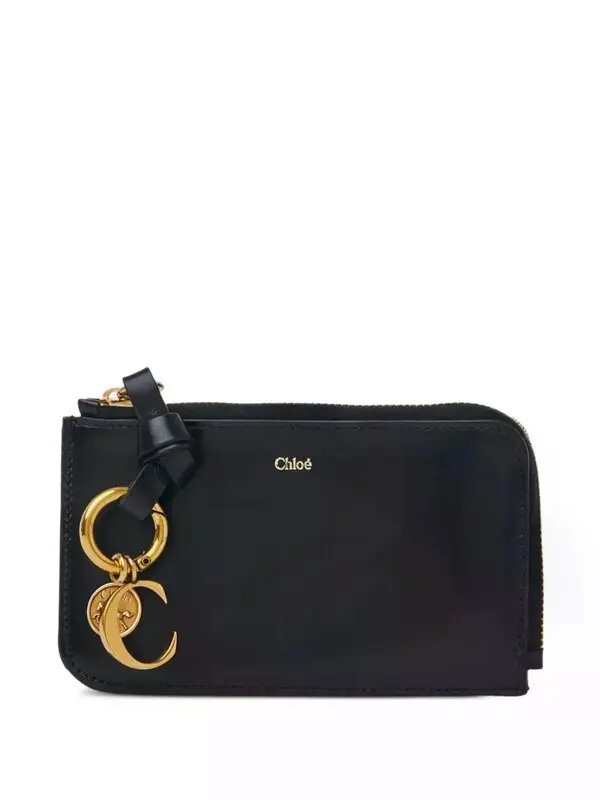 Chloé Alphabet Charm Zip Wallet - Black