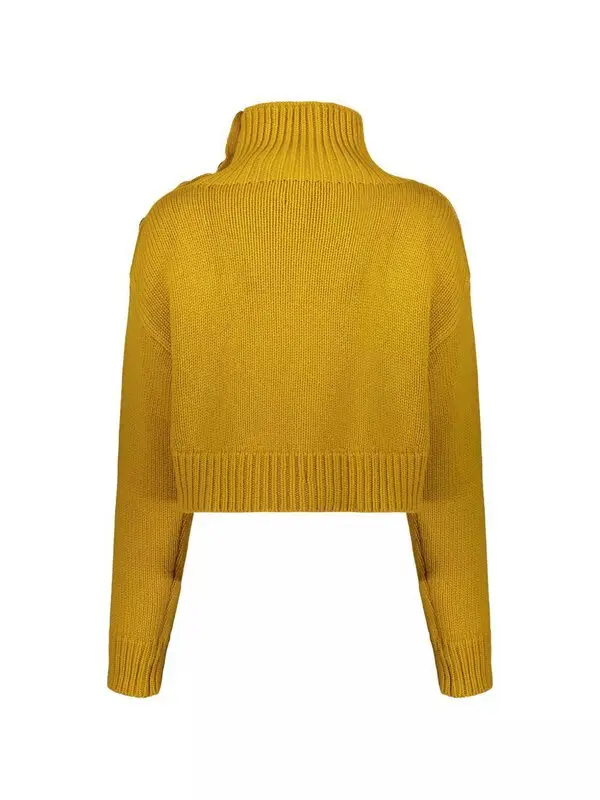YVES SALOMON High-collar Cropped Sweater