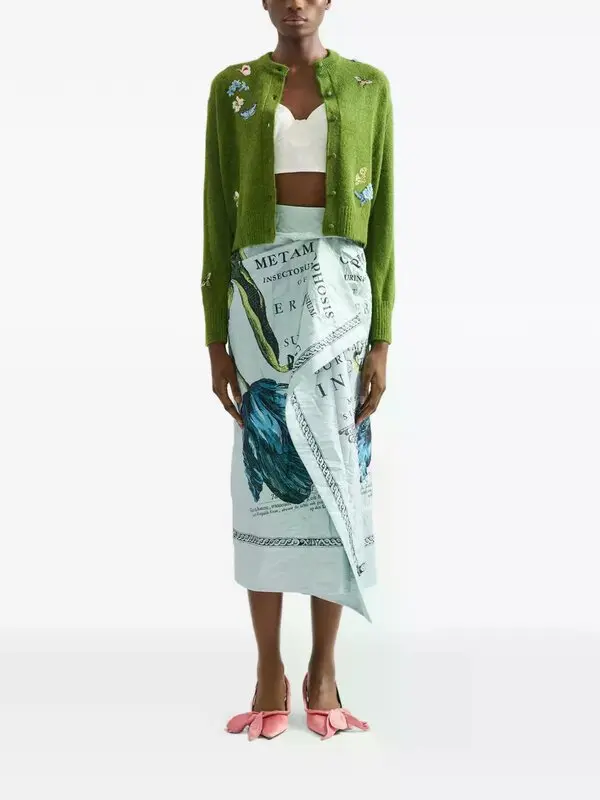 Erdem Floral Printed Midi Skirt