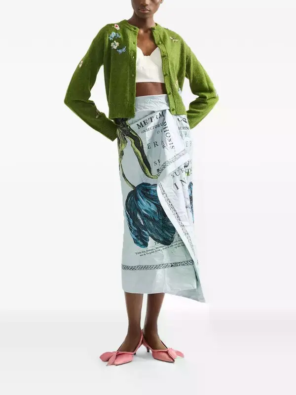 Erdem Floral Printed Midi Skirt