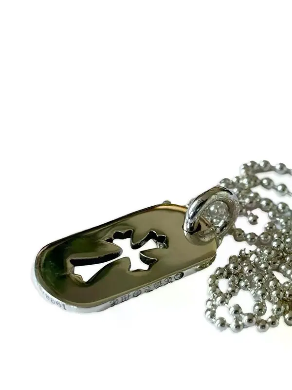 Chrome Hearts Small Cross Dog Tag Ball-chain Necklace - Silver