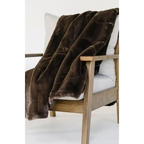 MINKY COUTURE Plush Espresso Blanket - Brown