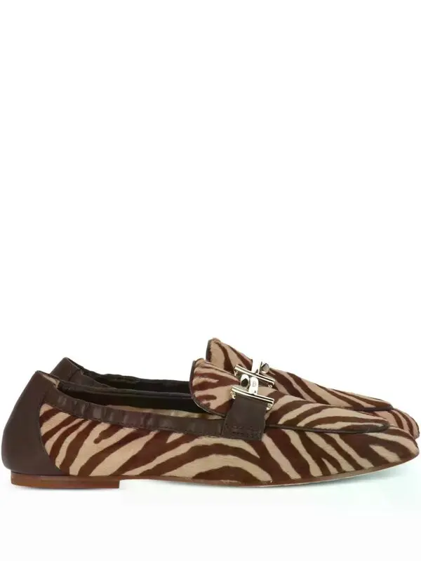 TOD'S Zebra-print Loafers - Brown