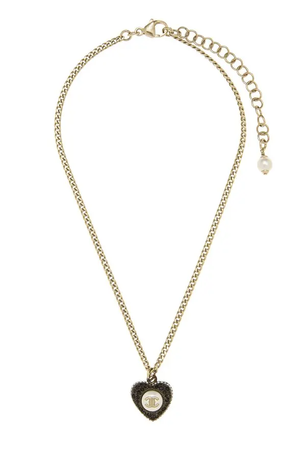Chanel Heart Pendant Necklace - Black