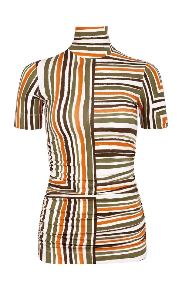 Silvia Tcherassi Leiza Striped Turtleneck Shirt