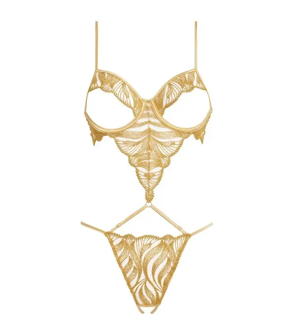 COCO DE MER Lace Open Wired Celeste Bodysuit - Gold