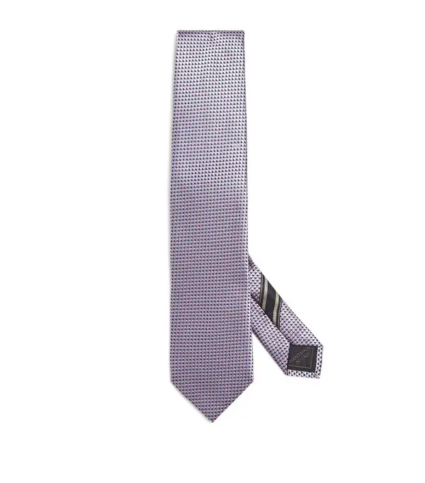 Brioni Geometric-jacquard Standard Neck Tie - Pink