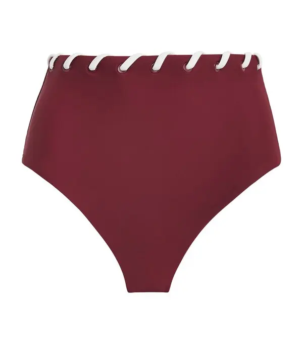 Simkhai Milou High-waisted Bikini Bottom - Burgundy