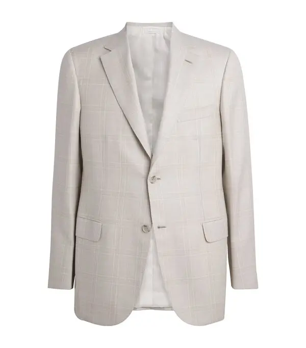 Brioni Wool-silk Check Ravello Blazer