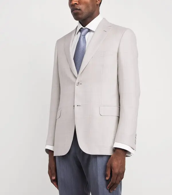 Brioni Wool-silk Check Ravello Blazer