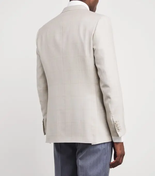Brioni Wool-silk Check Ravello Blazer