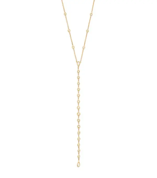 Jacquie Aiche Diamond Teardrop Y Necklace - Gold