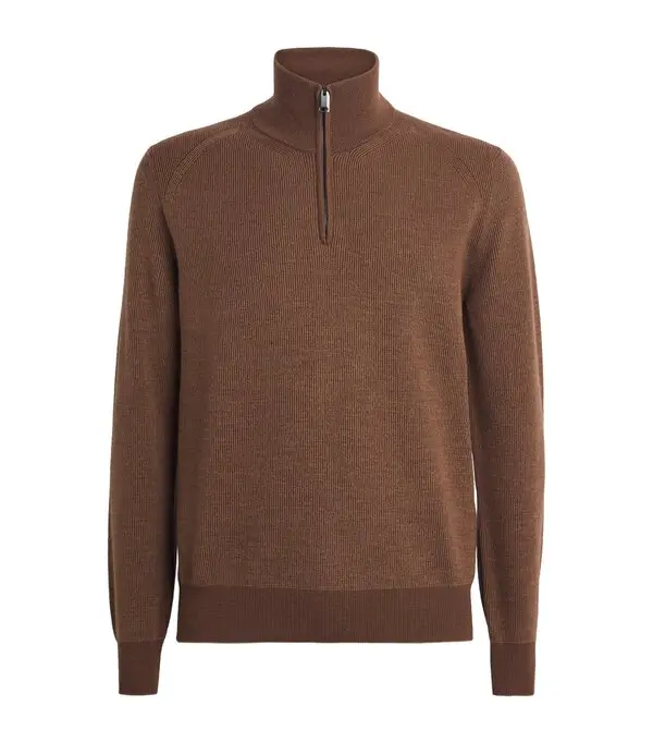 Brioni Cashmere-wool Half-zip Sweater