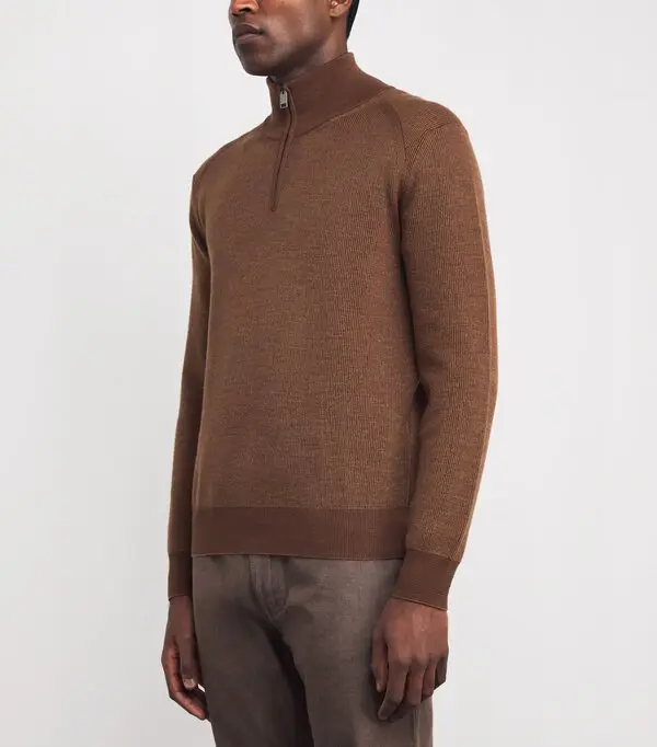 Brioni Cashmere-wool Half-zip Sweater